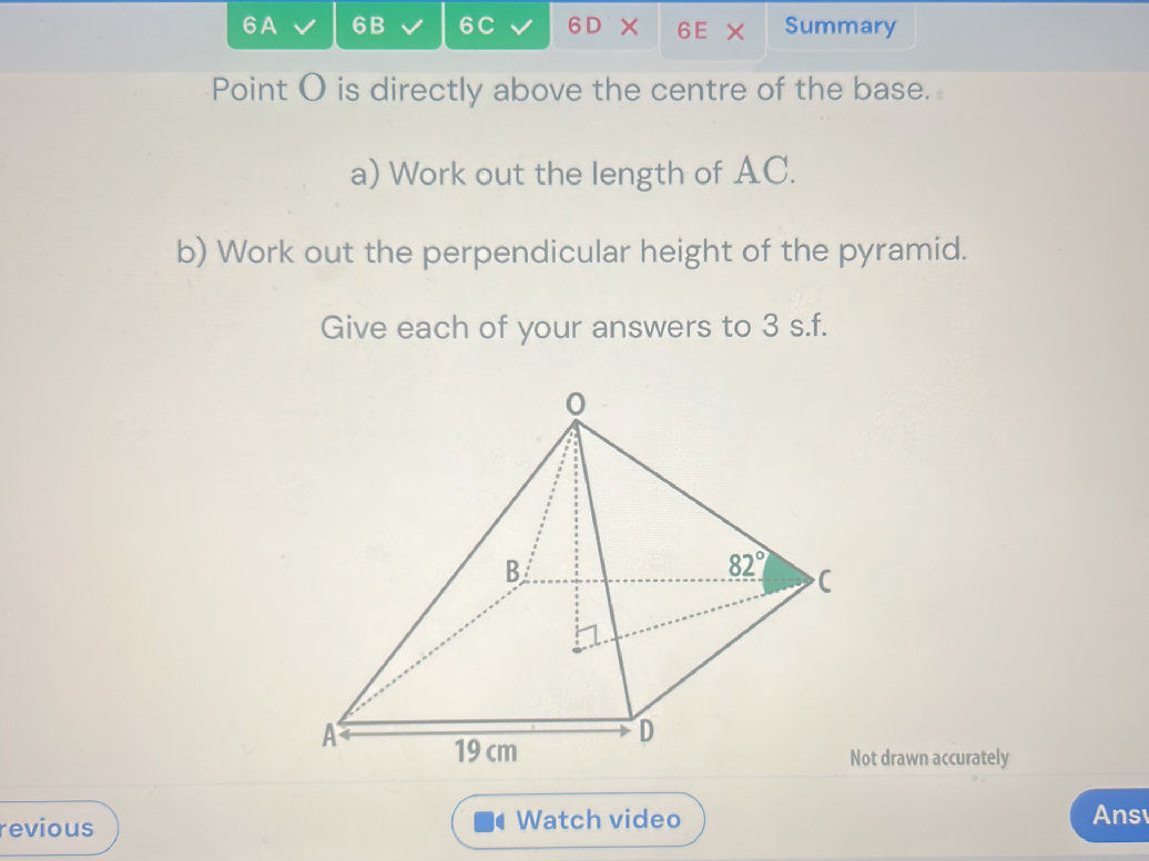 Point O is directly above the centre of the | StudyX