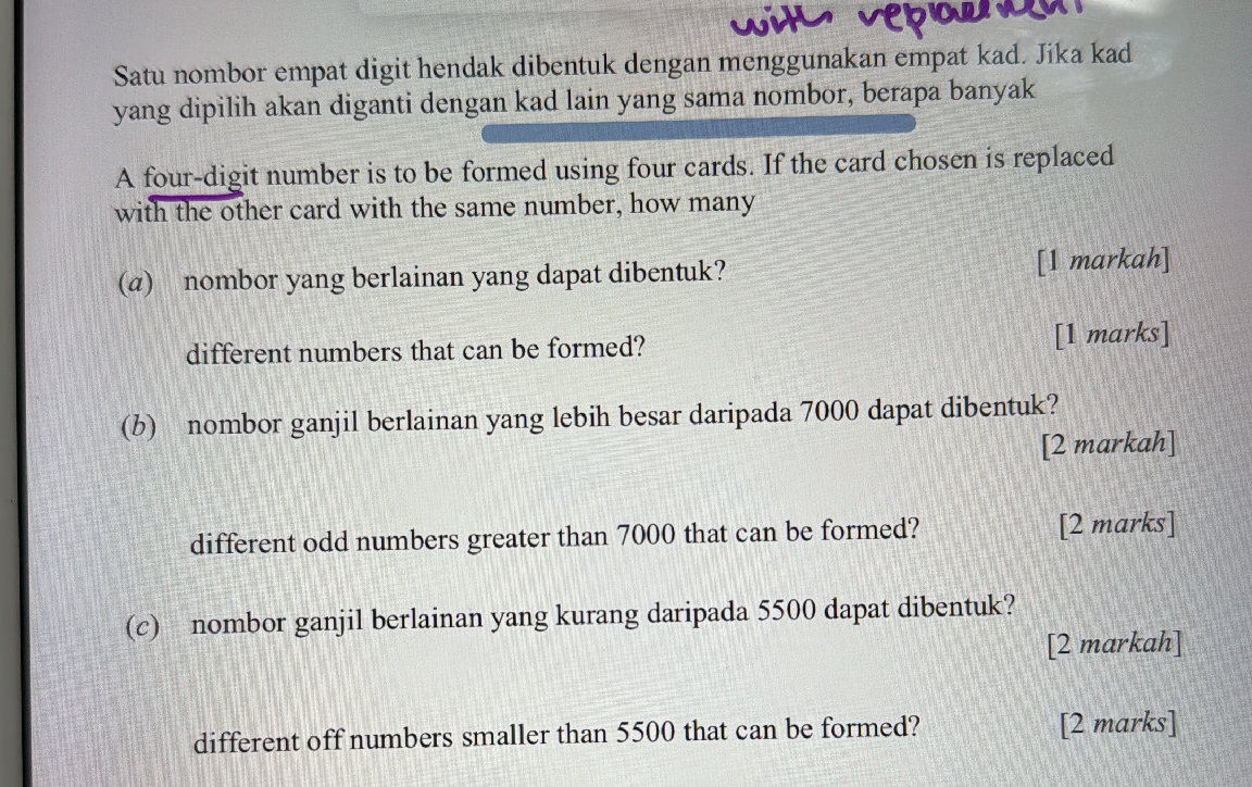 Satu nombor empat digit hendak dibentuk | StudyX