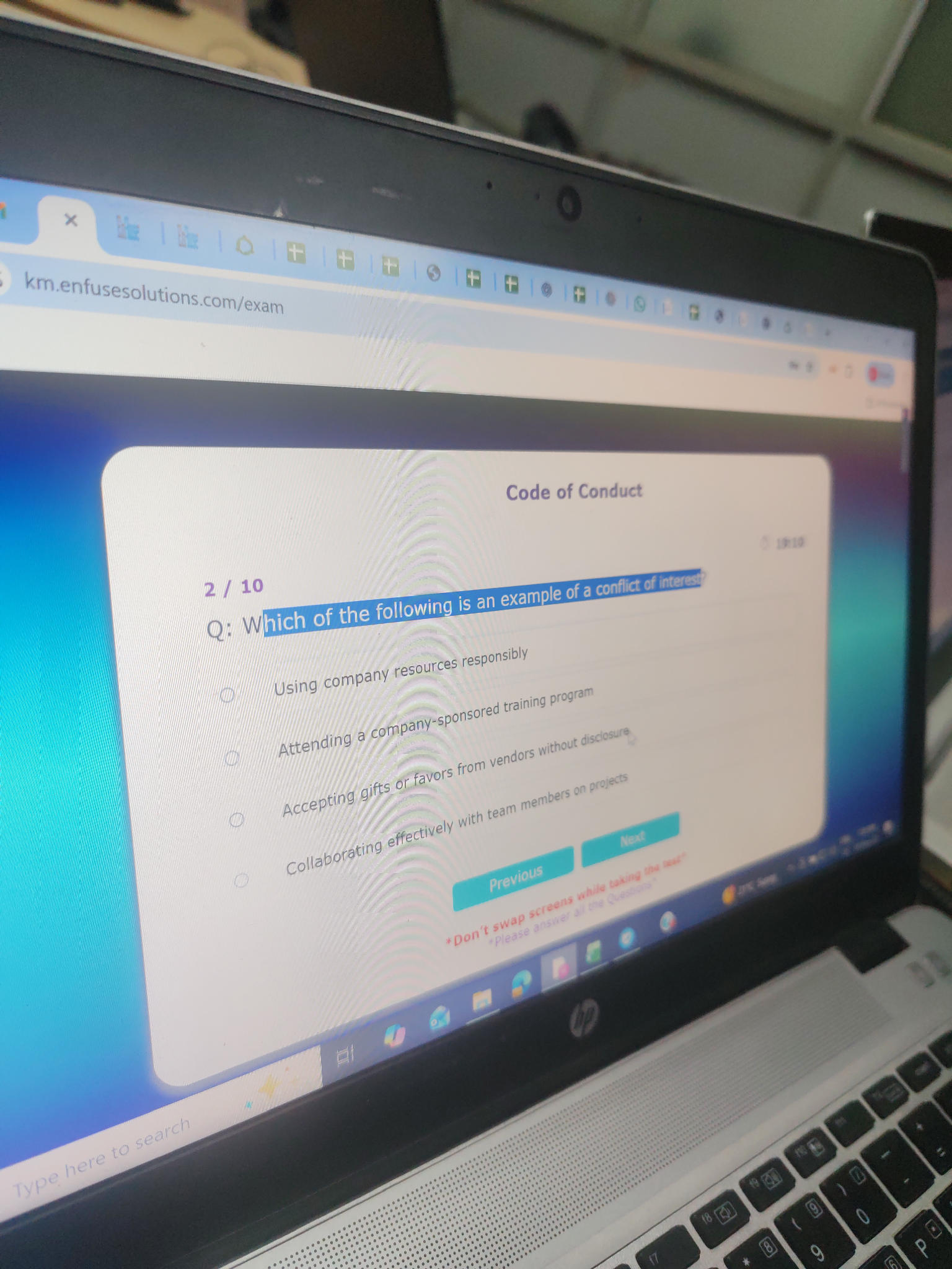 Code of Conduct Q: Which of the following | StudyX