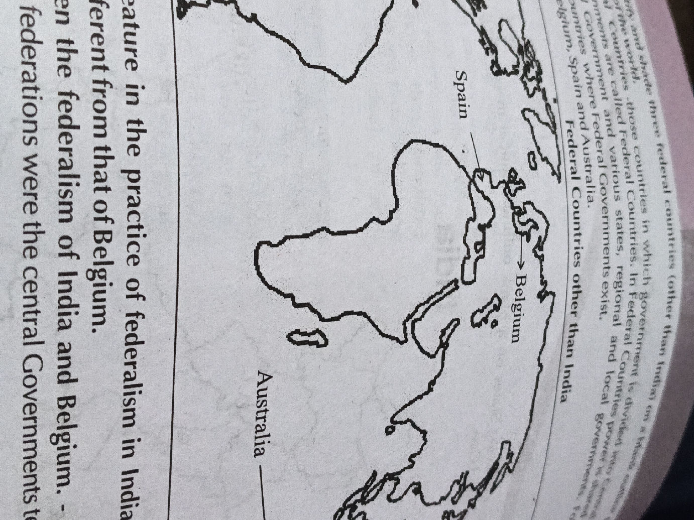 Identify and shade three federal countries | StudyX