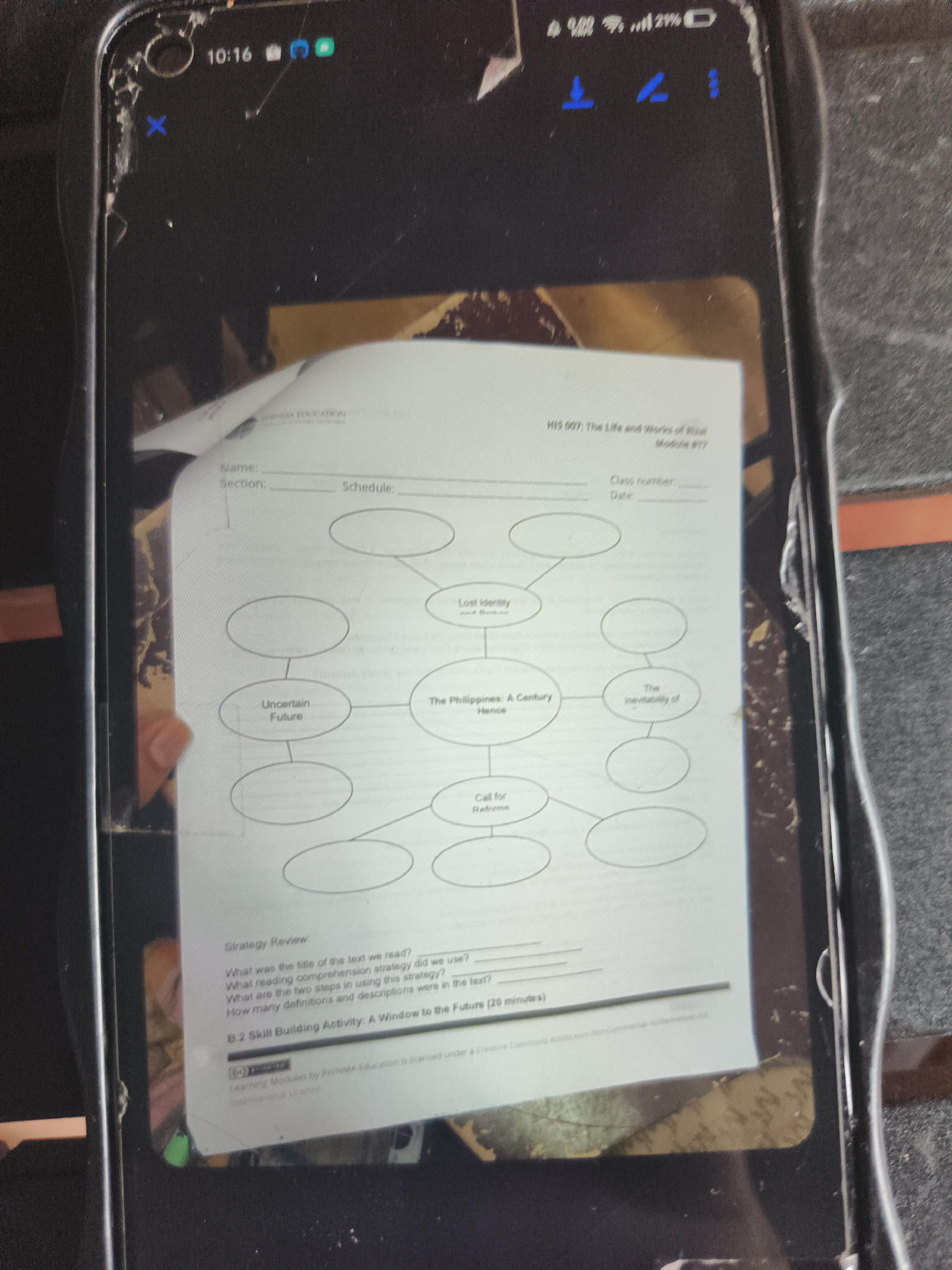 The following graphic organizer relates to | StudyX
