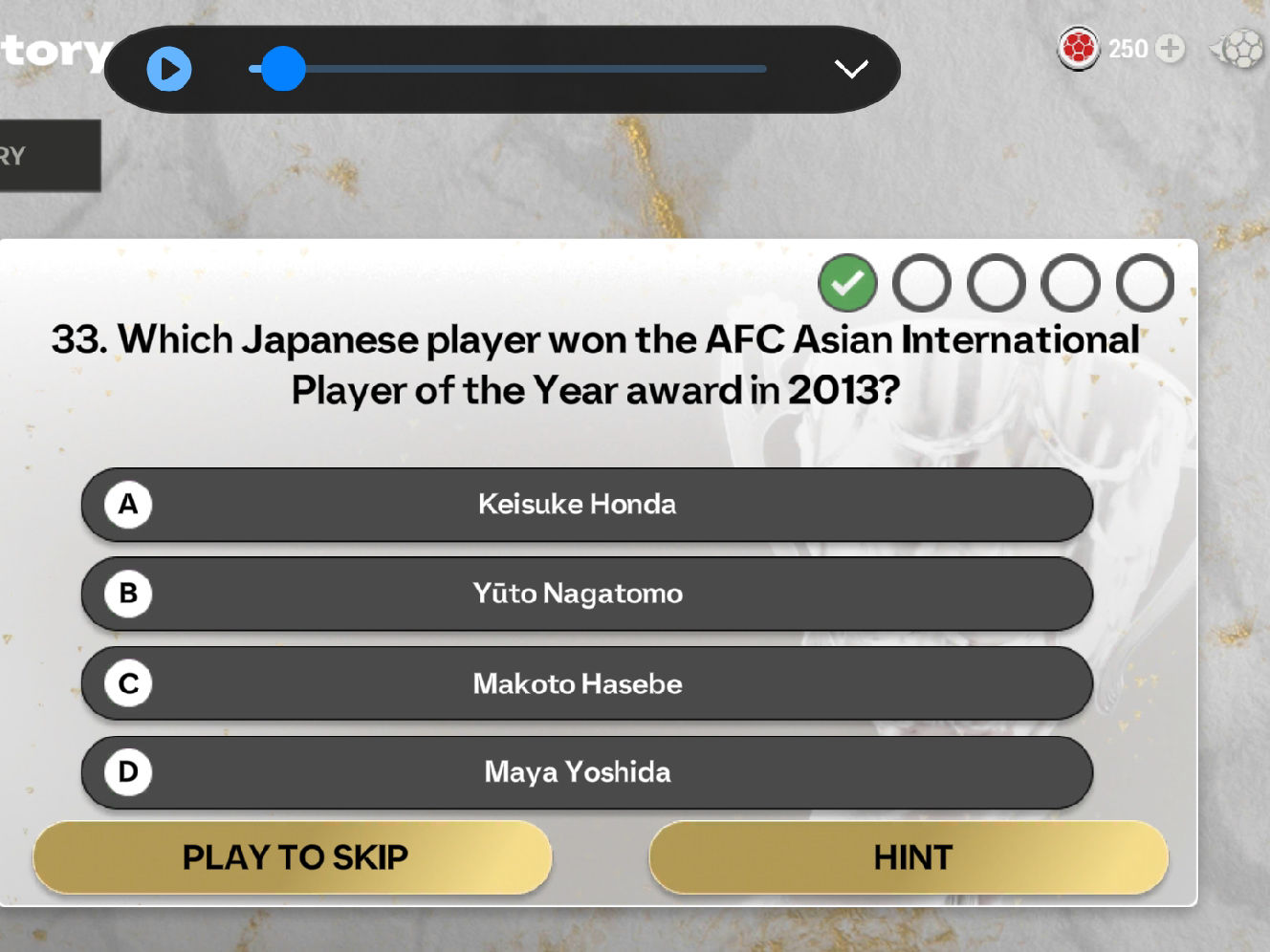 Which Japanese player won the AFC Asian