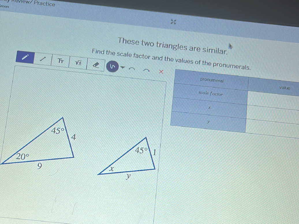 These two triangles are similar. Find the | StudyX