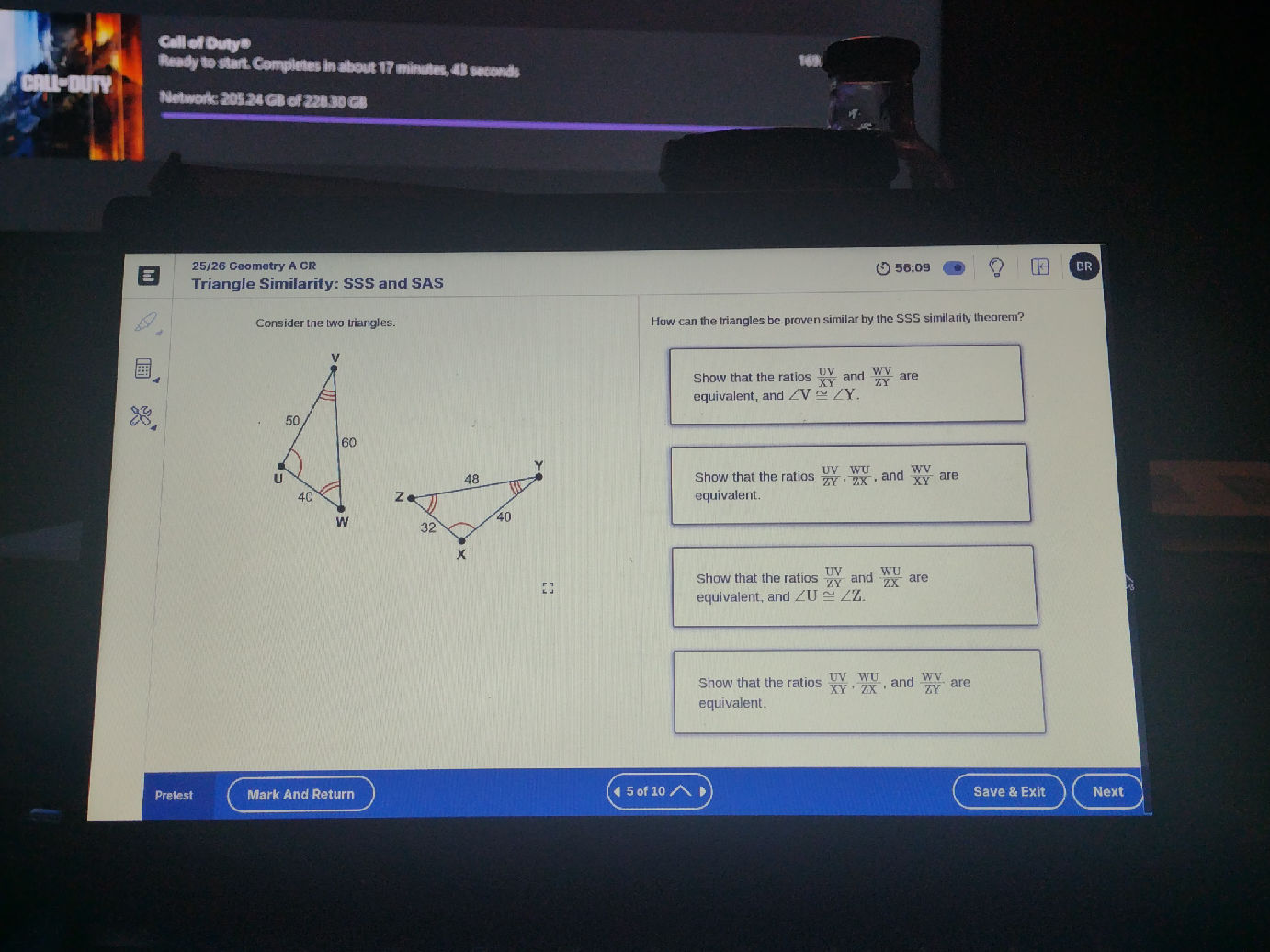 Consider the two triangles. [Diagram | StudyX