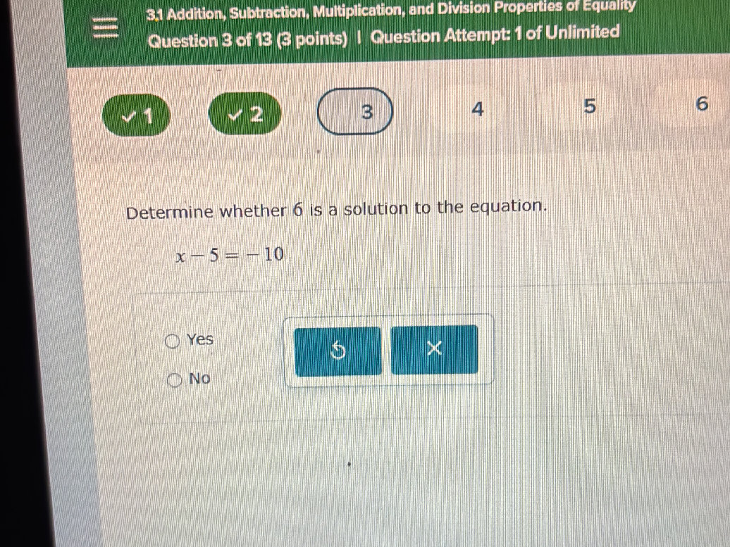 Determine whether $6$ is a solution to the | StudyX