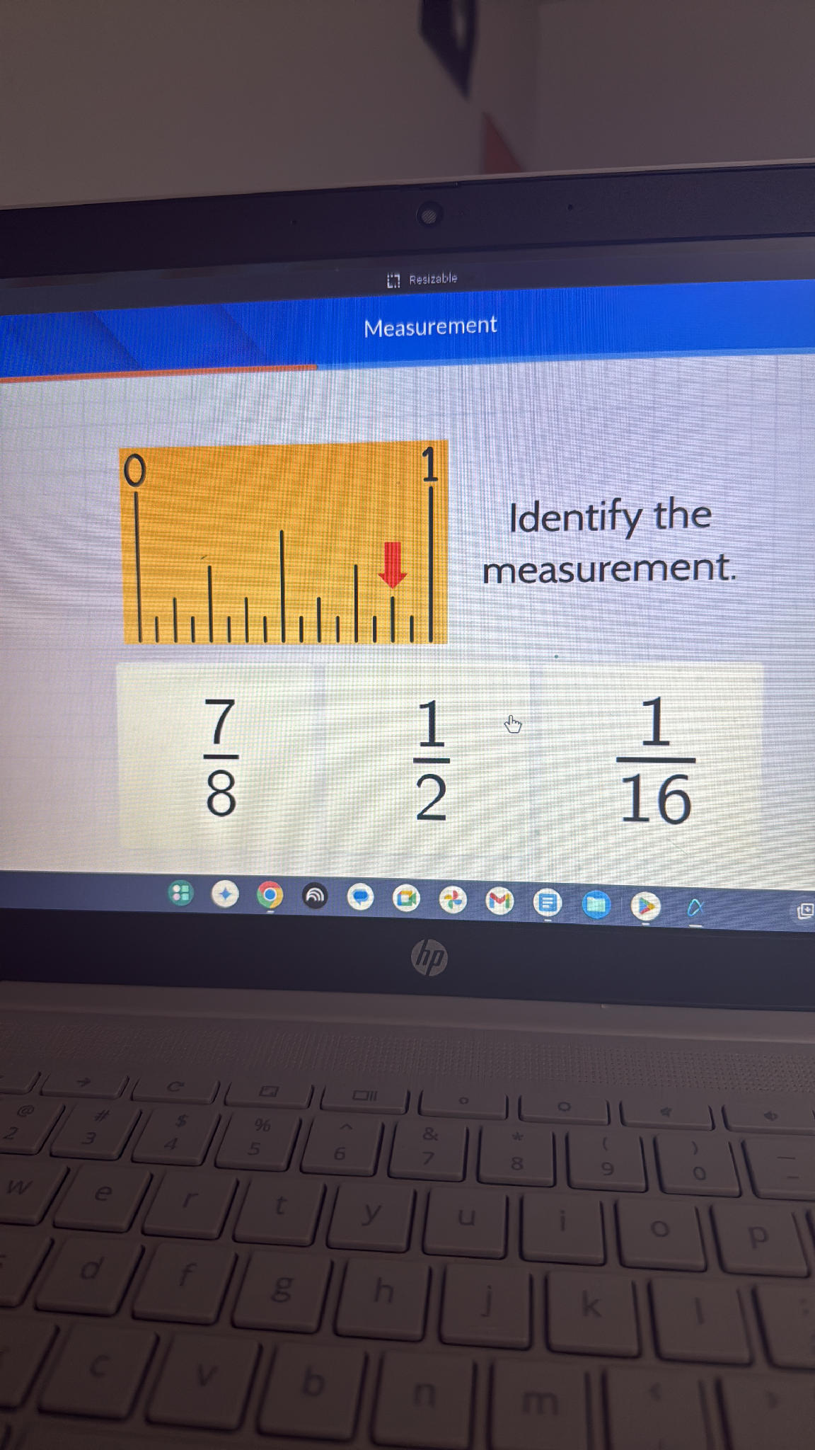 Identify the measurement. [Diagram: A ruler | StudyX