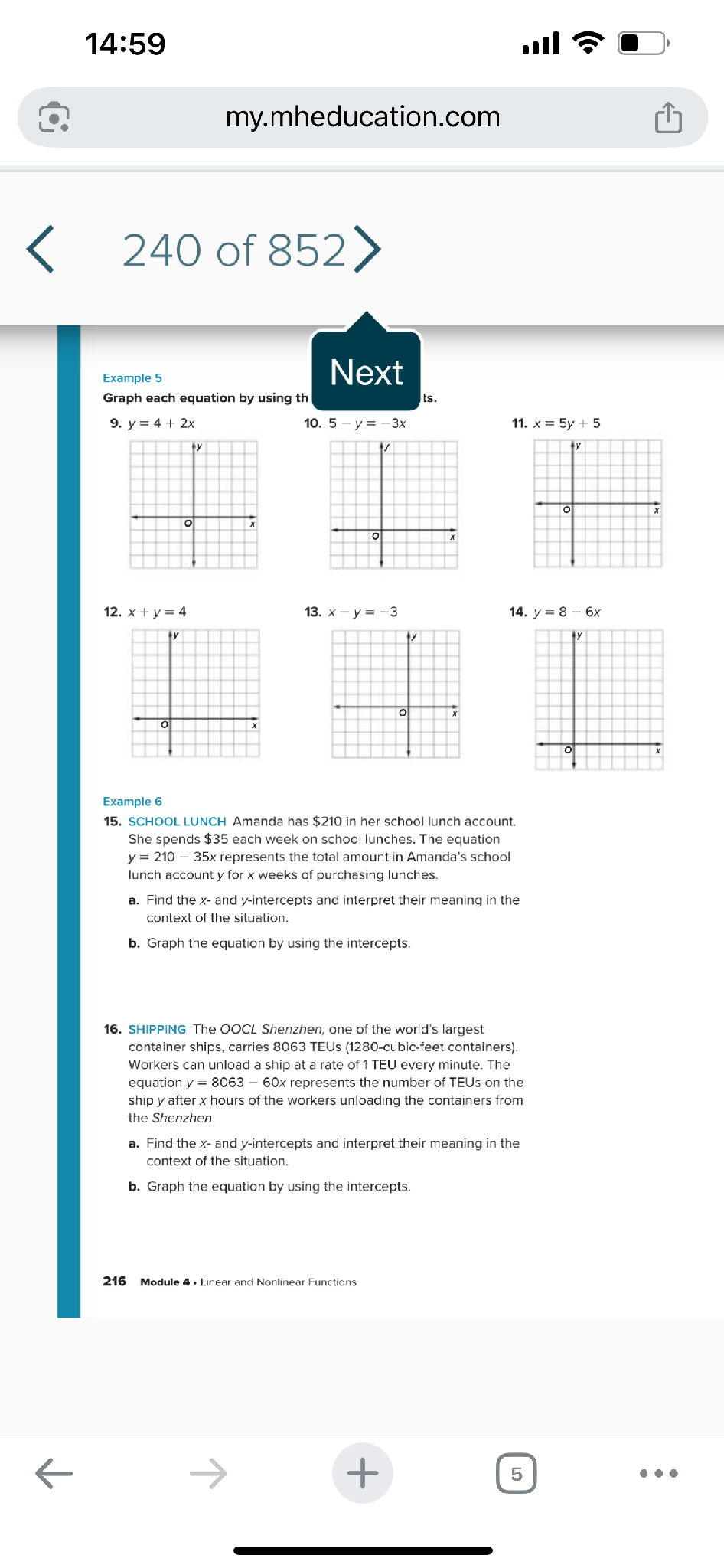 Example 5 Graph each equation by using the | StudyX