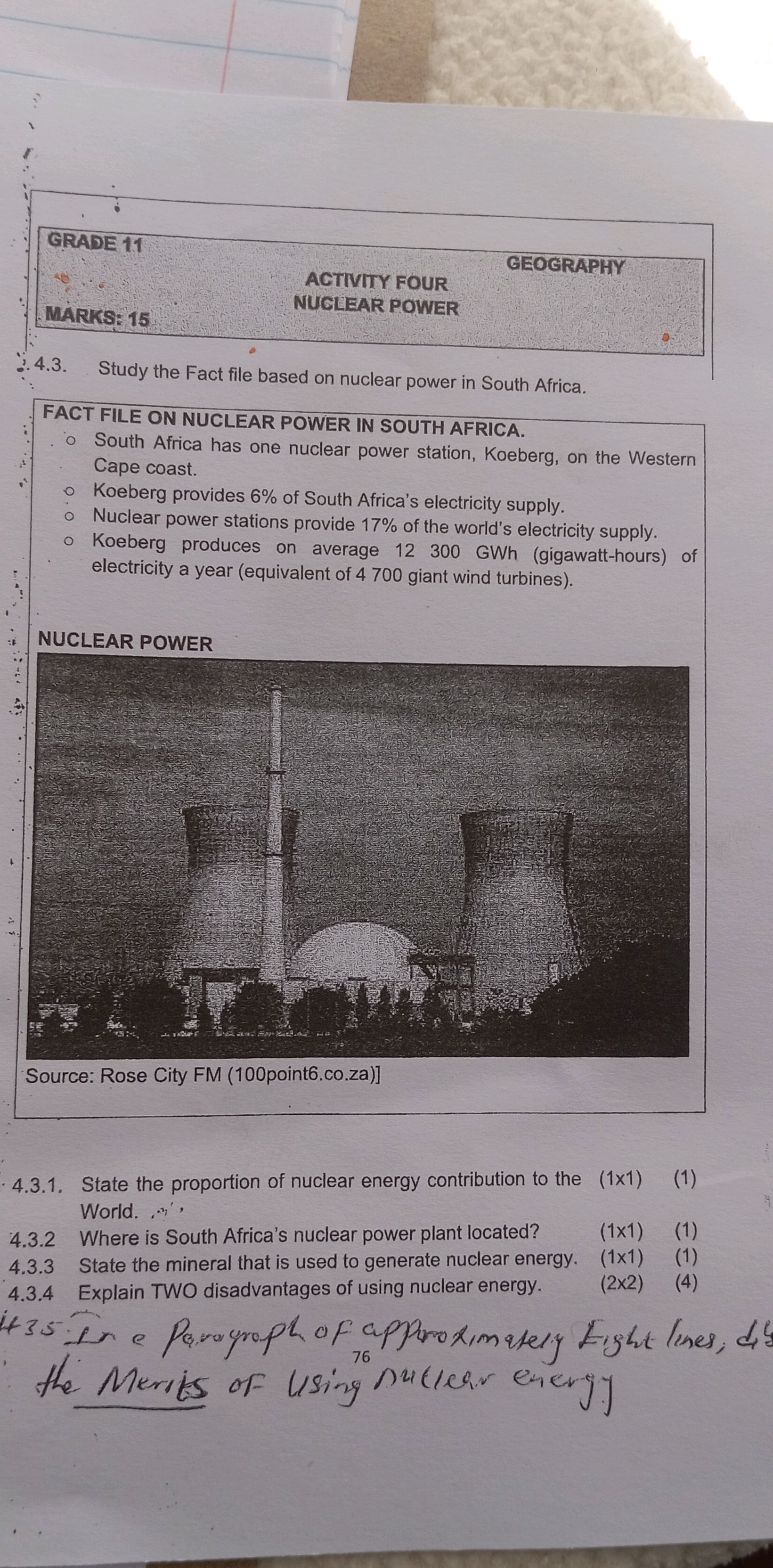 4.3. Study the Fact file based on nuclear | StudyX