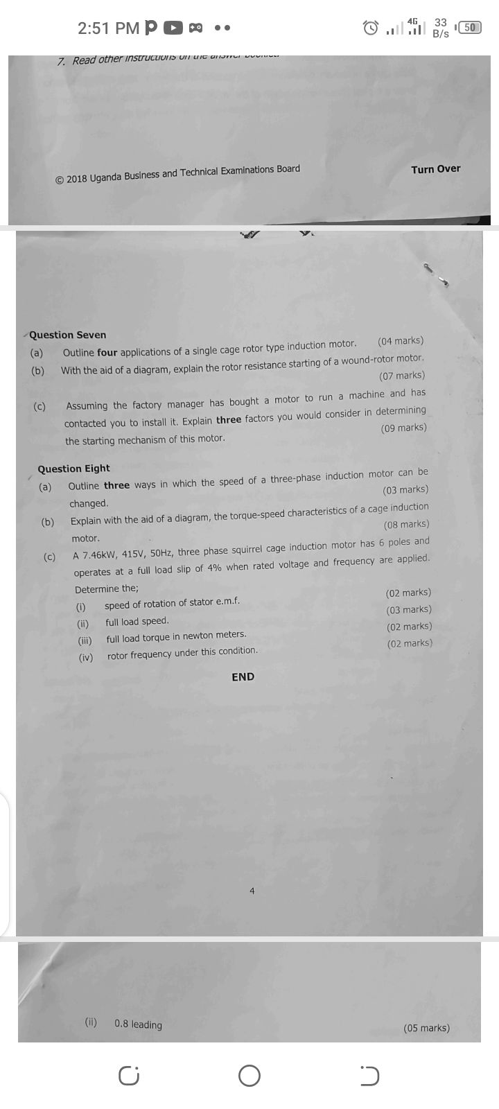 Question Seven (a) Outline four | StudyX