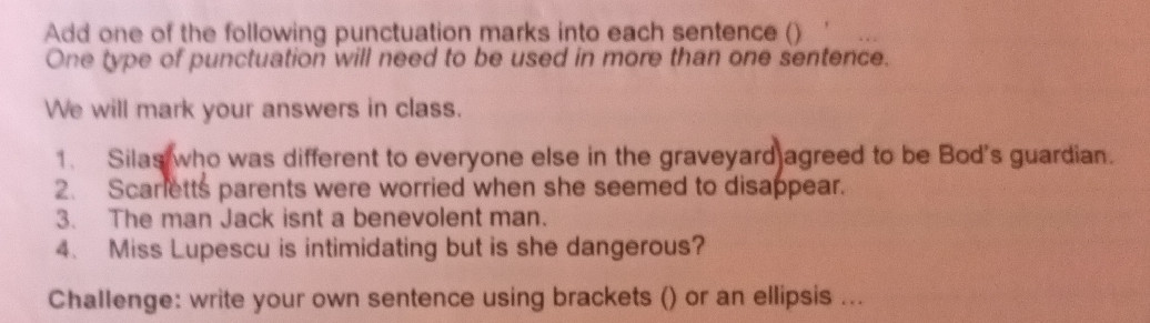 Add one of the following punctuation marks | StudyX