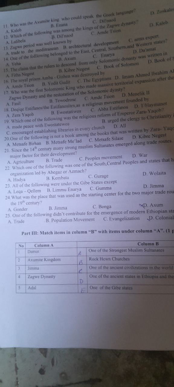 11. Who was the Axumite king who could speak | StudyX