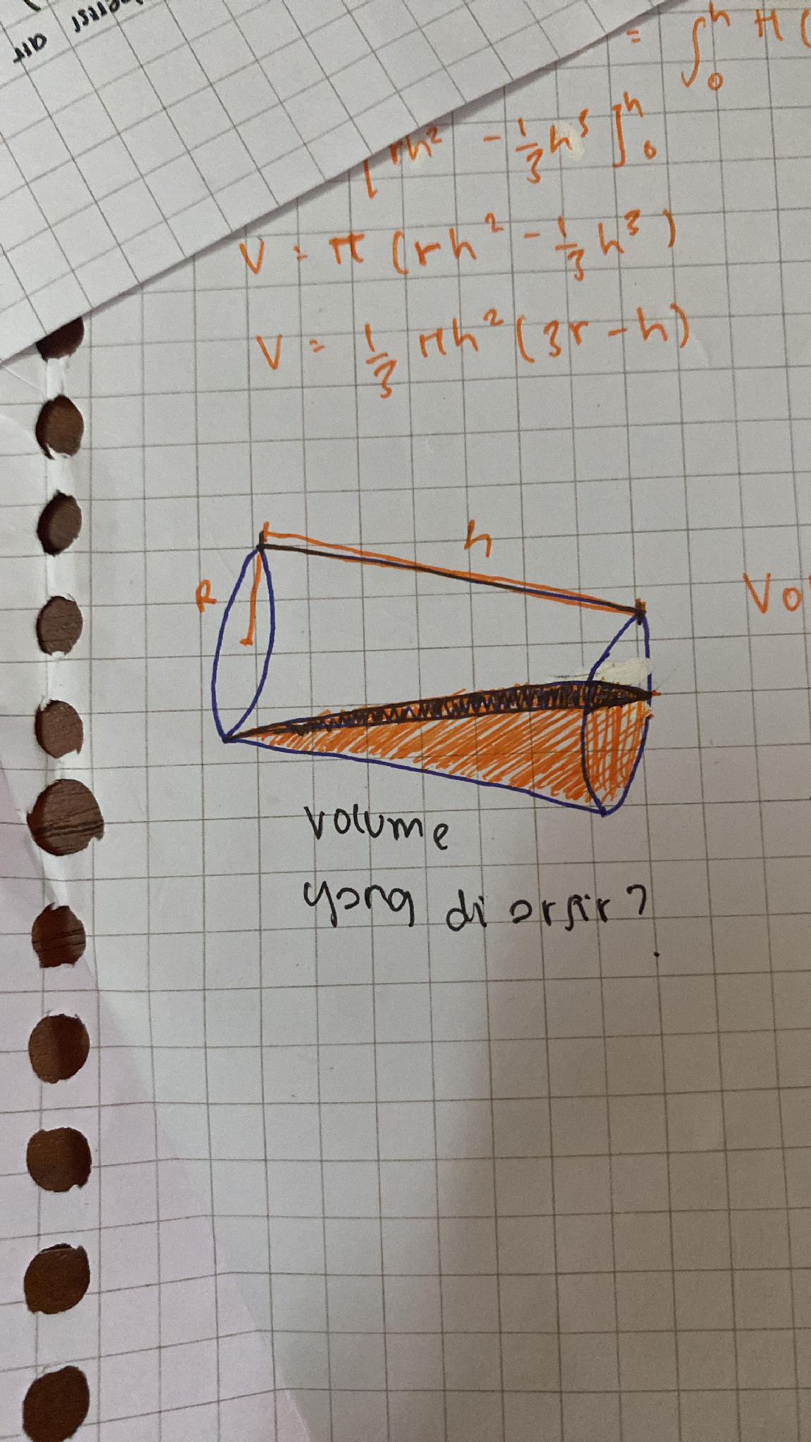 The image shows a geometric solid (a segment | StudyX