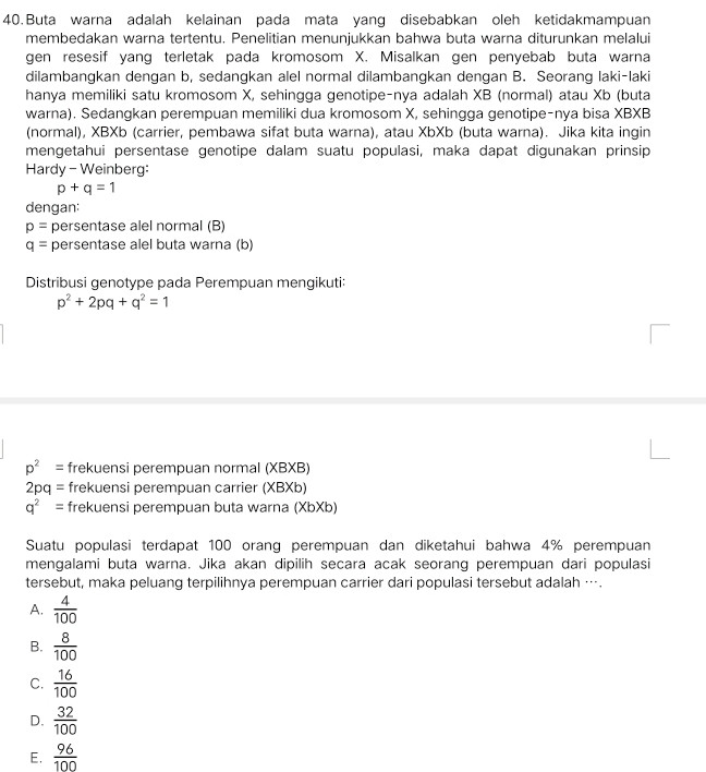 Buta warna adalah kelainan pada mata yang | StudyX