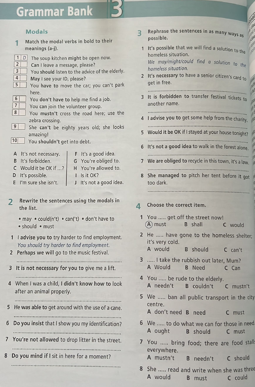 2 Rewrite the sentences using the modals in | StudyX