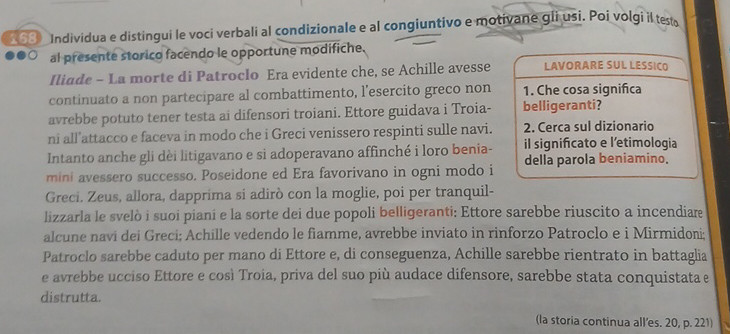 Individua e distingui le voci verbali al | StudyX