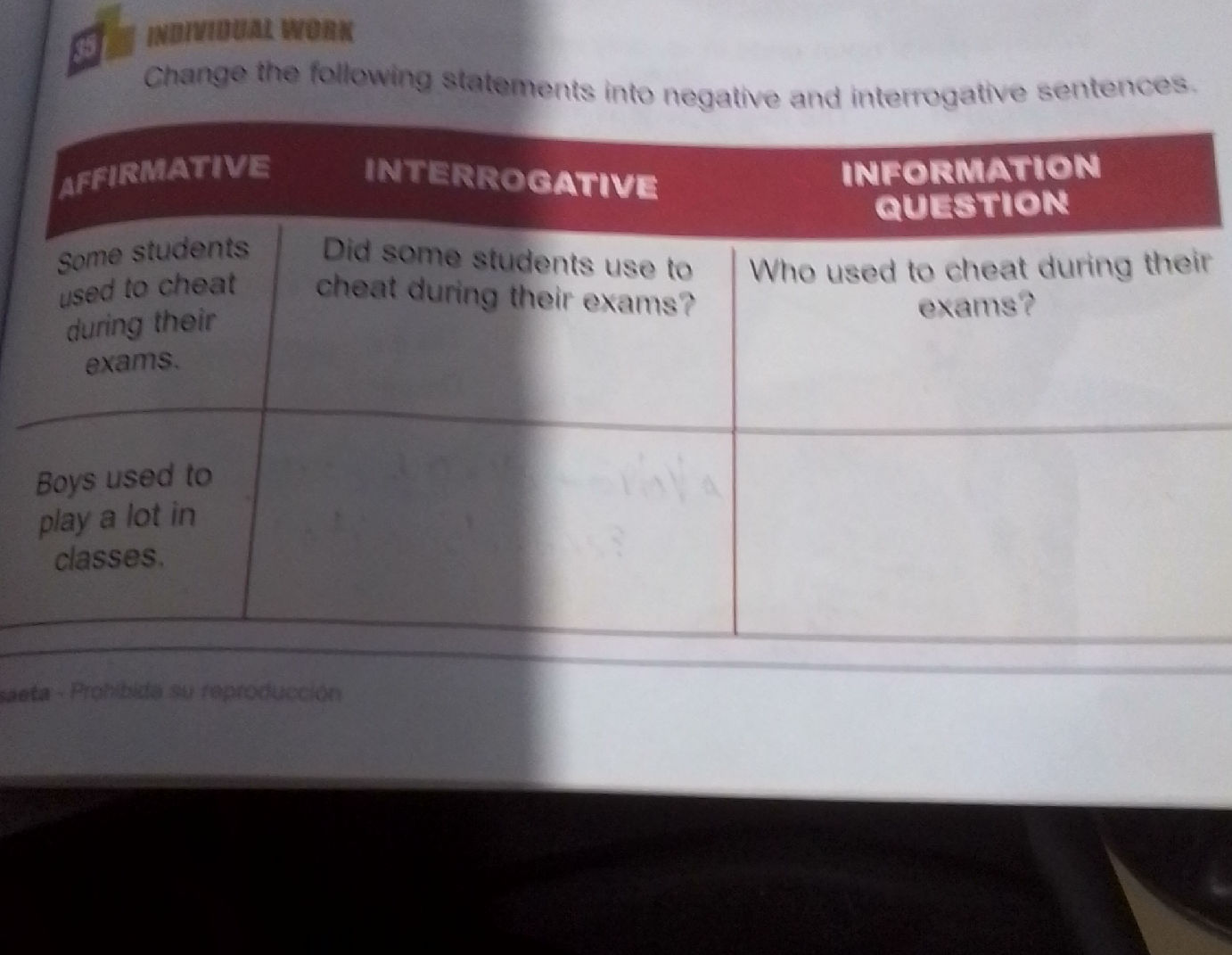 INDIVIDUAL WORK Change the following | StudyX