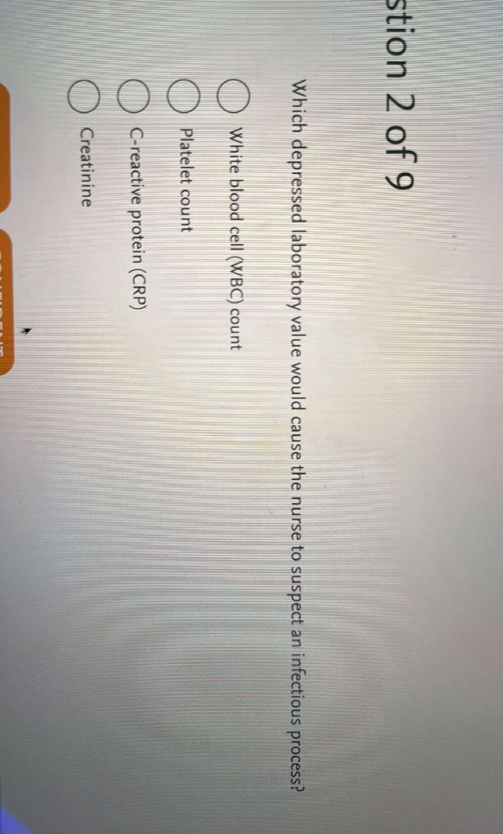 Which depressed laboratory value would cause | StudyX