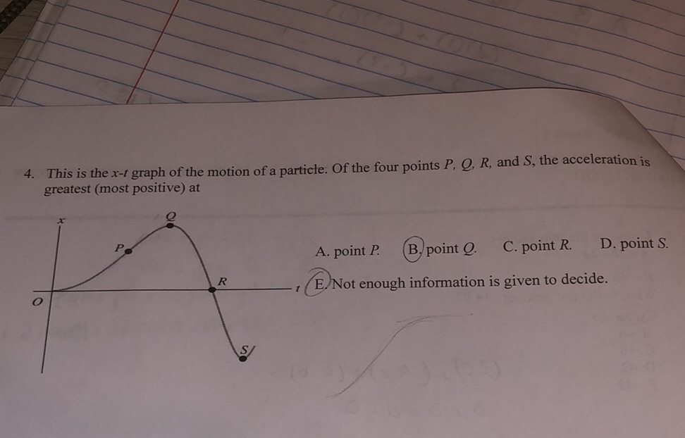 4. This is the x-t graph of the motion of a | StudyX