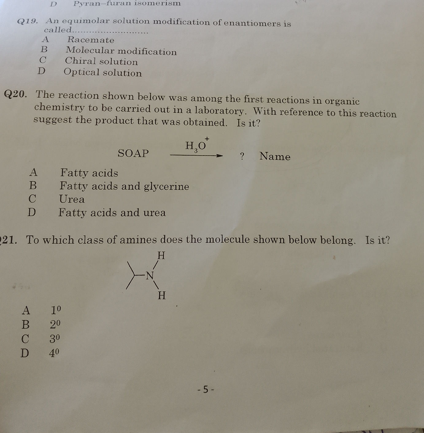 Q21. To which class of amines does the | StudyX