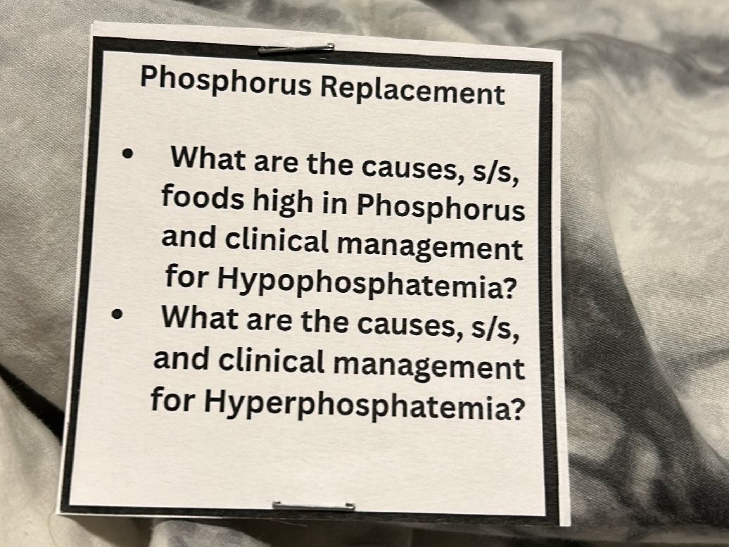 Phosphorus Replacement * What are the | StudyX