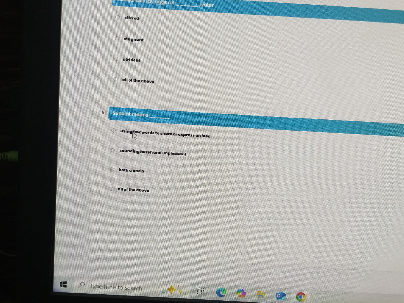Succint means _____ using few words to | StudyX