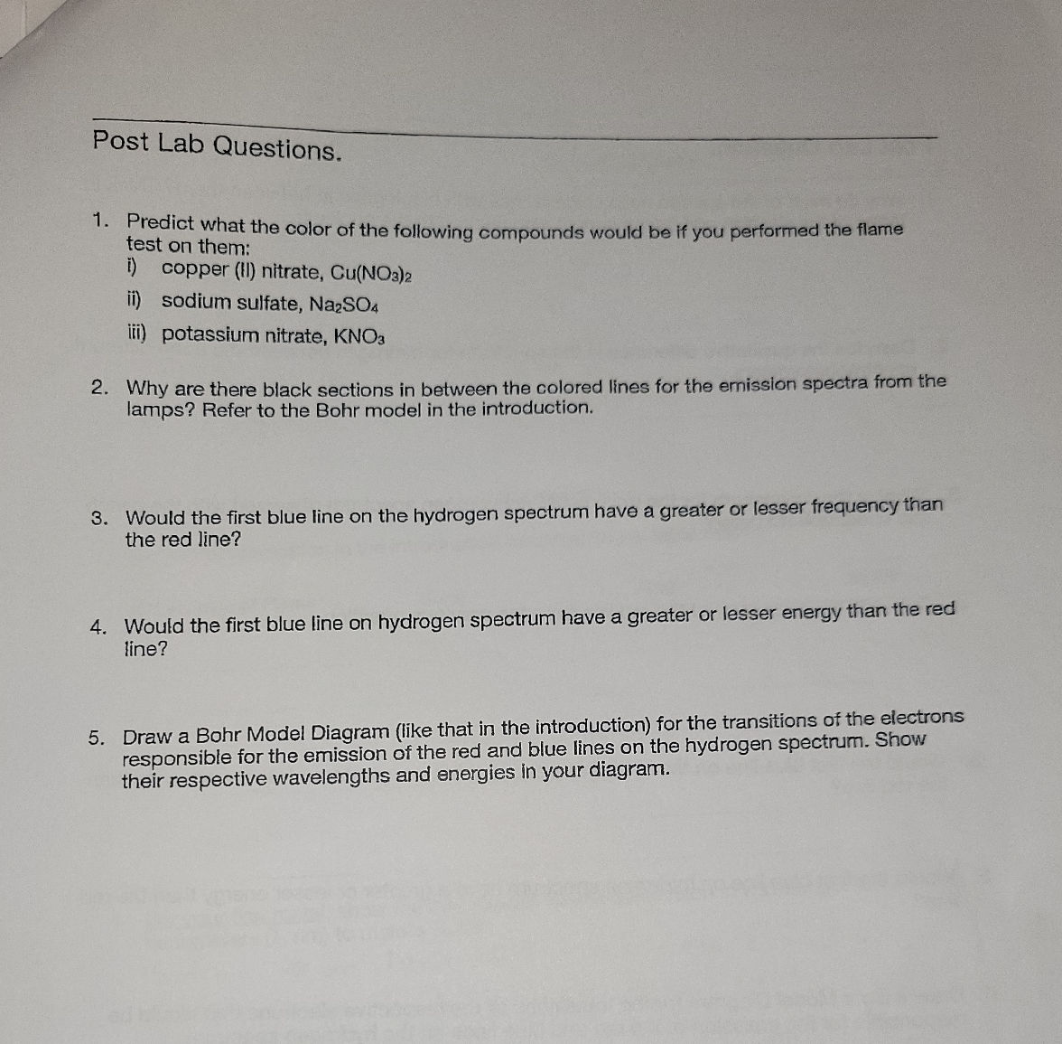 Draw a Bohr Model Diagram (like that in the | StudyX