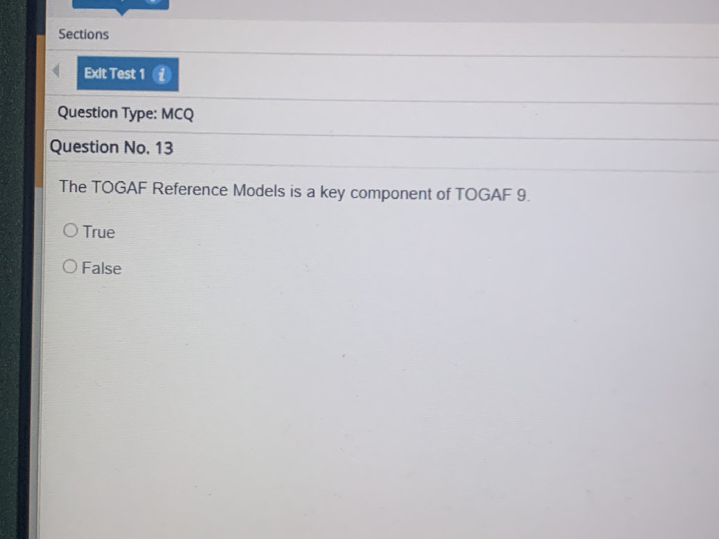 The TOGAF Reference Models is a key | StudyX