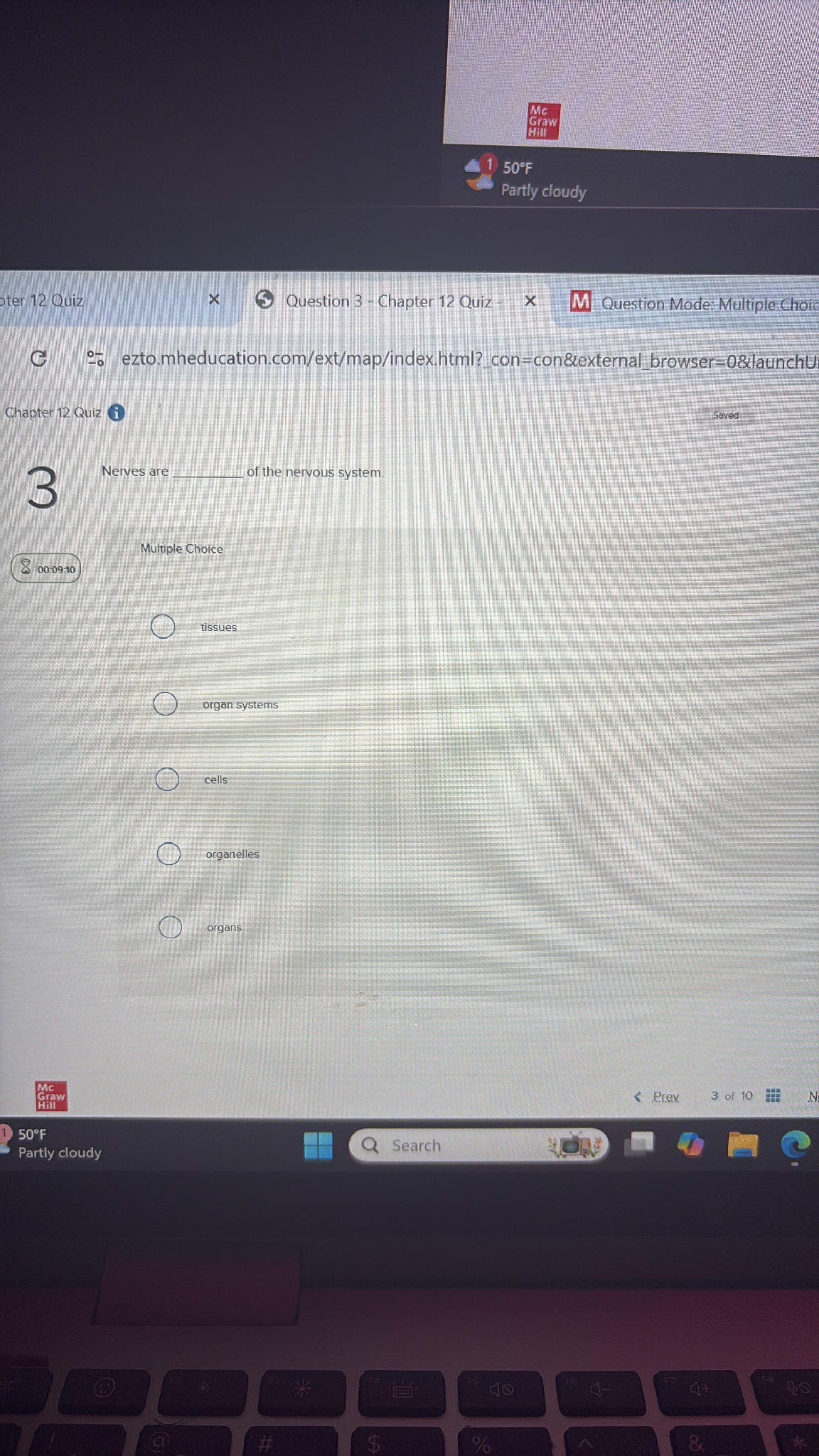 Nerves are ______ of the nervous system. | StudyX