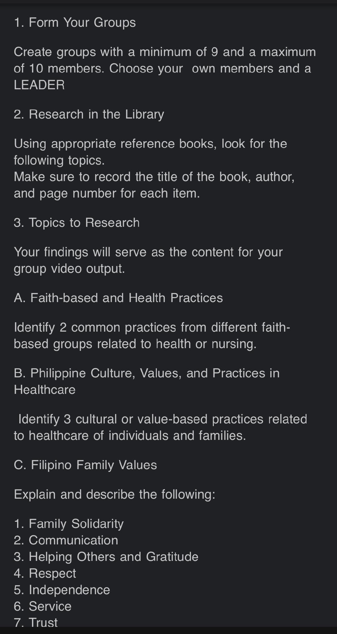 1. Form Your Groups Create groups with a | StudyX