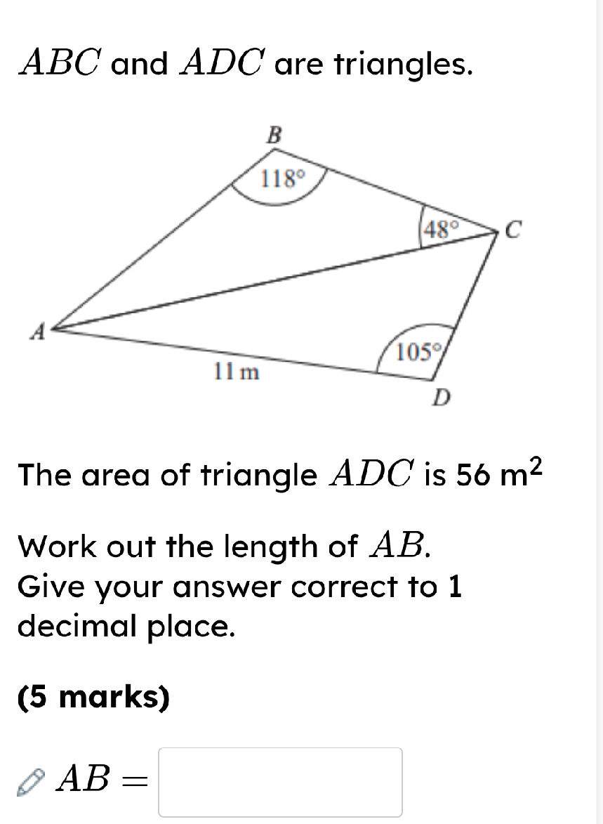 ABC and ADC are triangles. [Diagram showing | StudyX