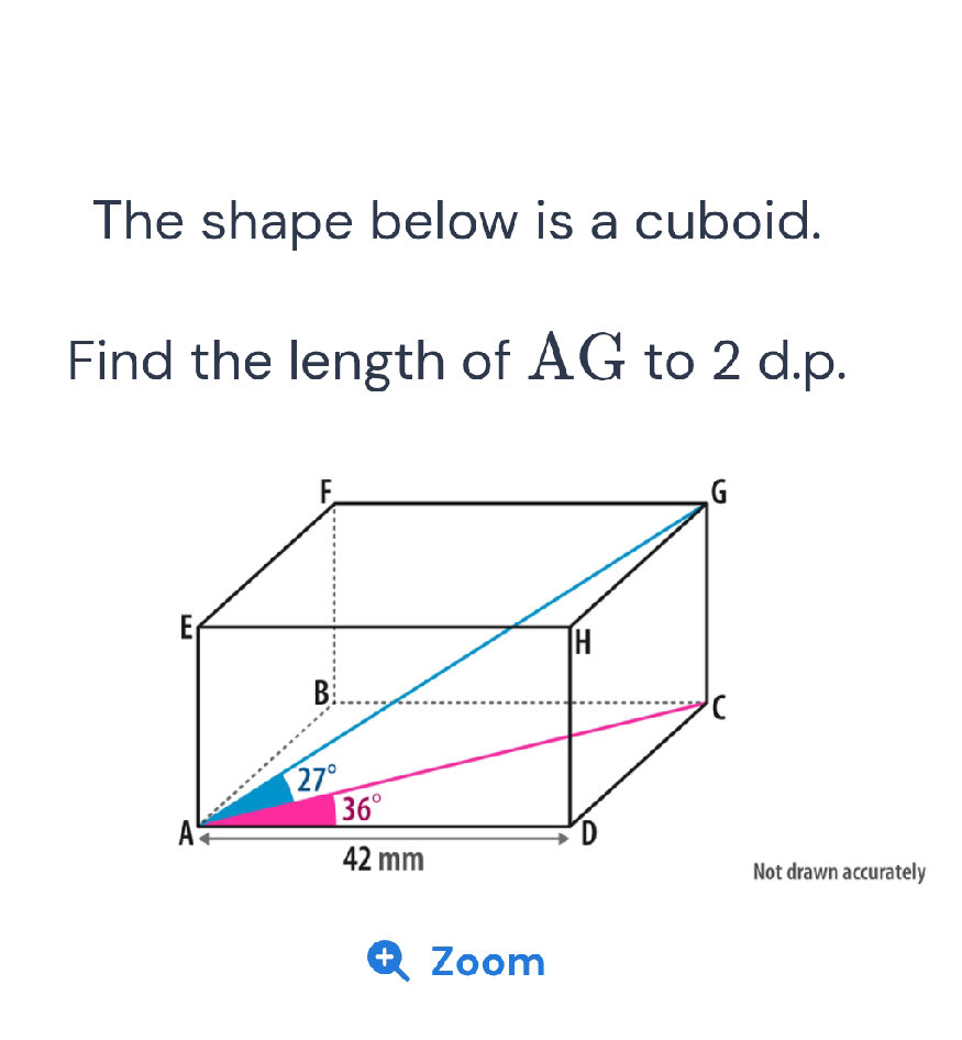 The shape below is a cuboid. Find the length | StudyX