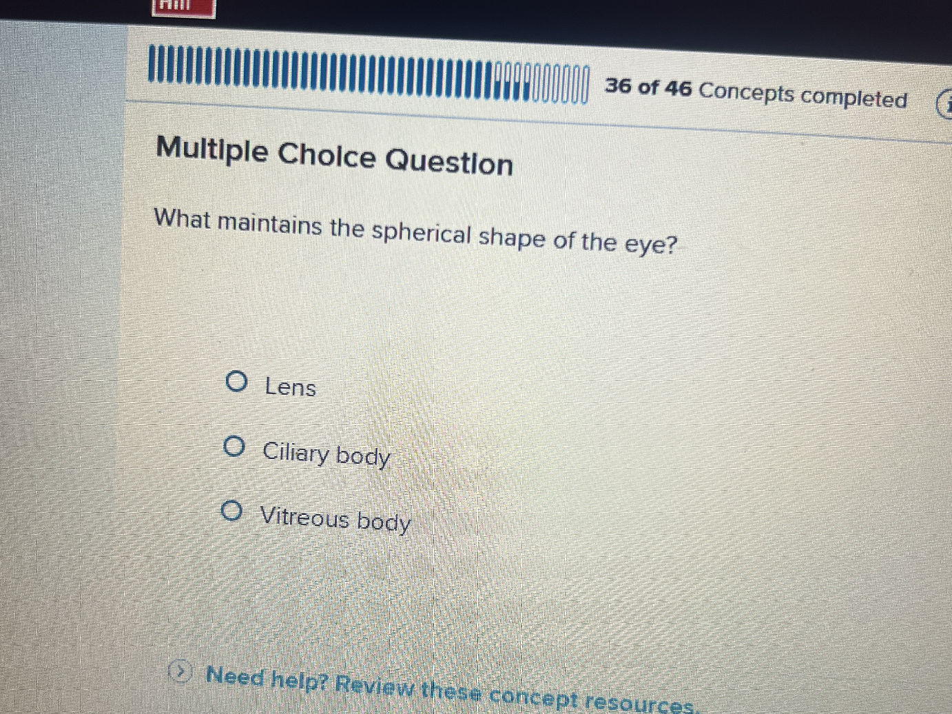 What maintains the spherical shape of the | StudyX