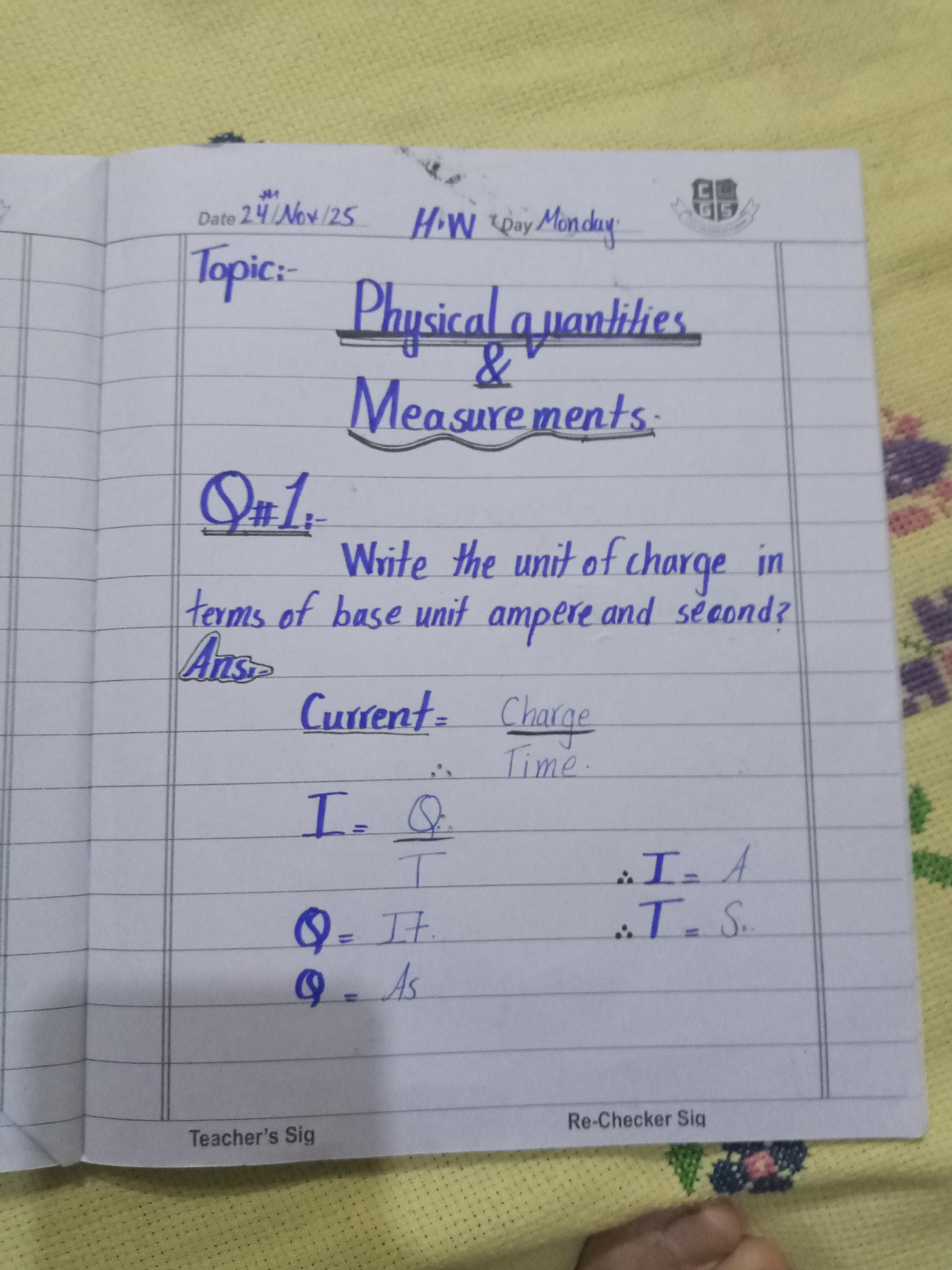 Topic:- Physical quantities Measurements. | StudyX