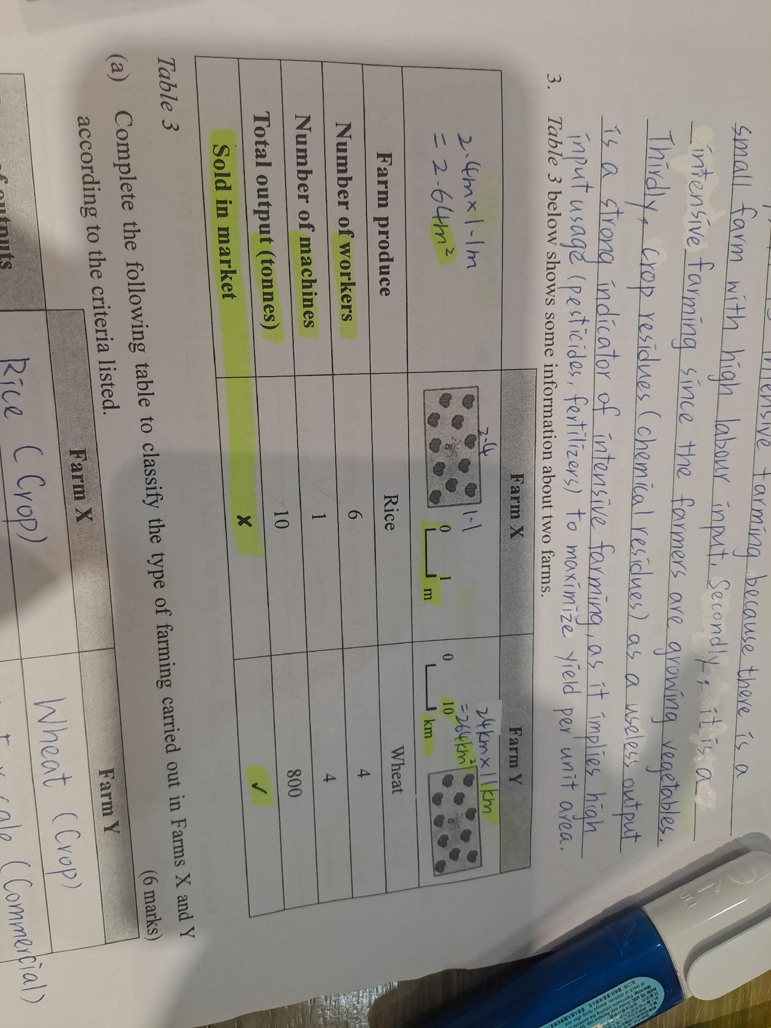 Table 3 below shows some information about | StudyX