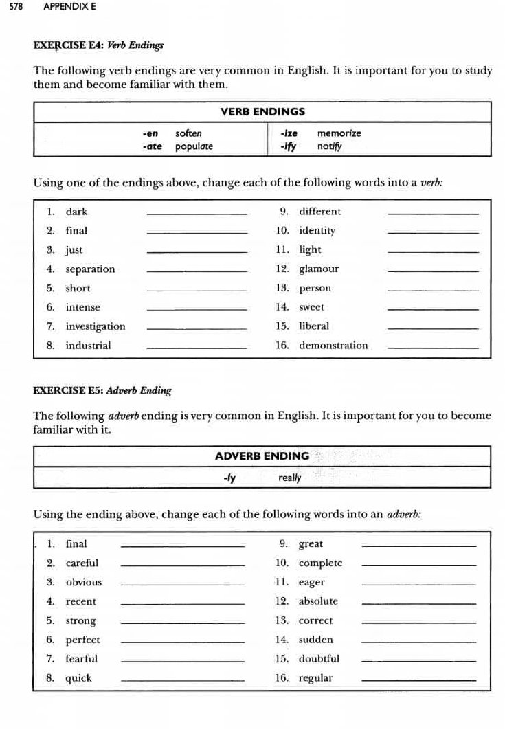 EXERCISE E5: Adverb Ending The following | StudyX
