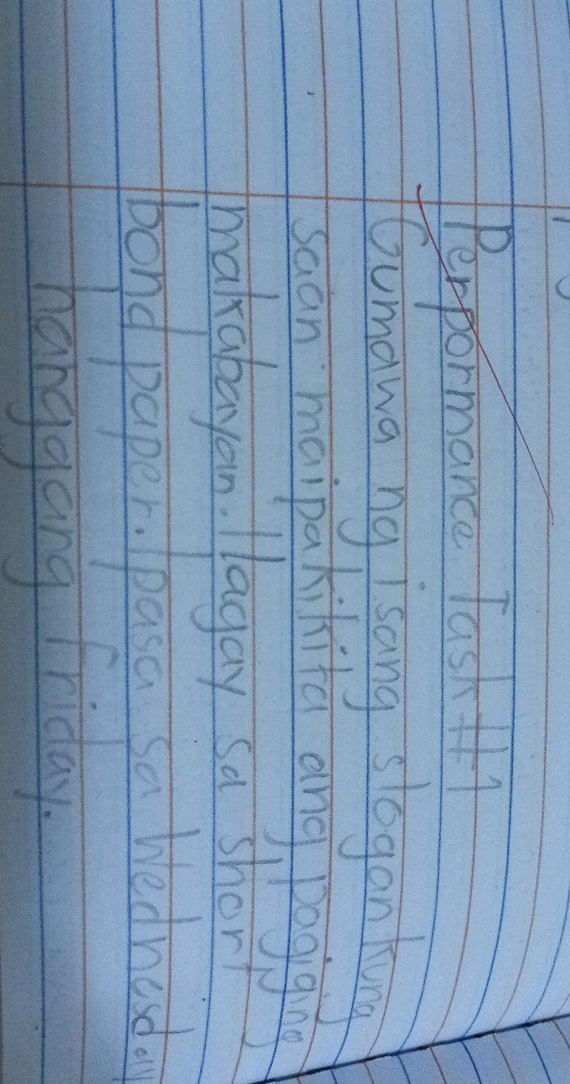 Performance Task #1 Gumawa ng Isang slogan | StudyX