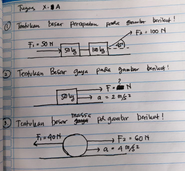 Tentukan Besar gaya pada gambar berikut ! | StudyX