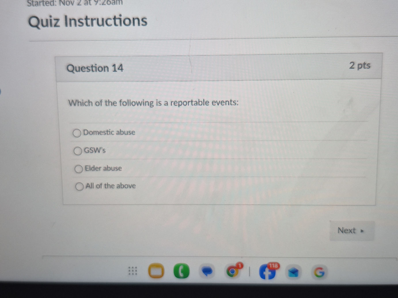 Which of the following is a reportable | StudyX