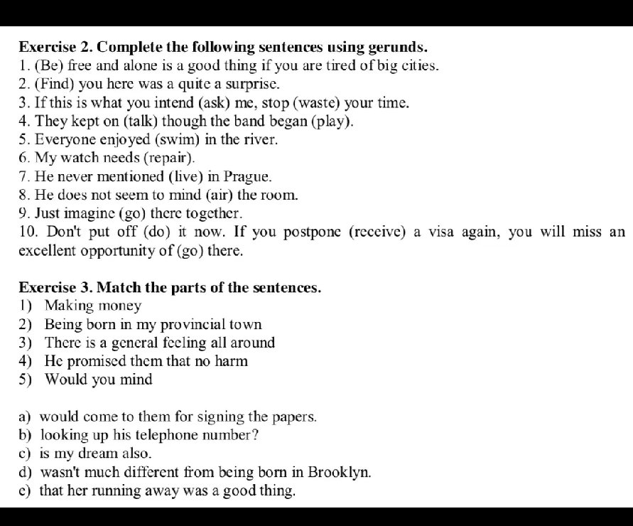 Exercise 2. Complete the following sentences | StudyX