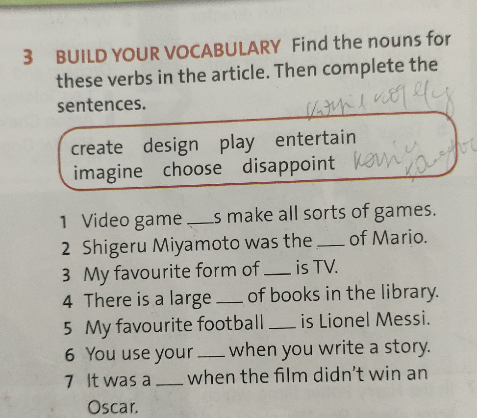 BUILD YOUR VOCABULARY Find the nouns for | StudyX