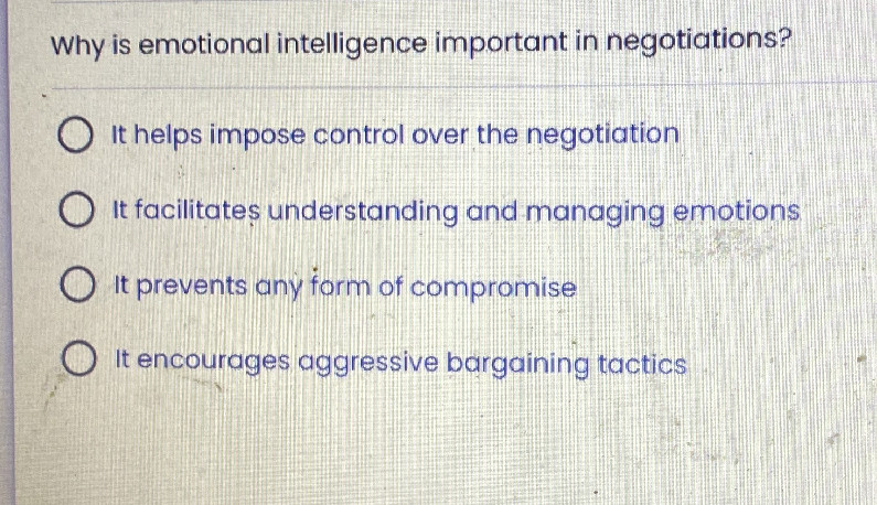 Why is emotional intelligence important in | StudyX