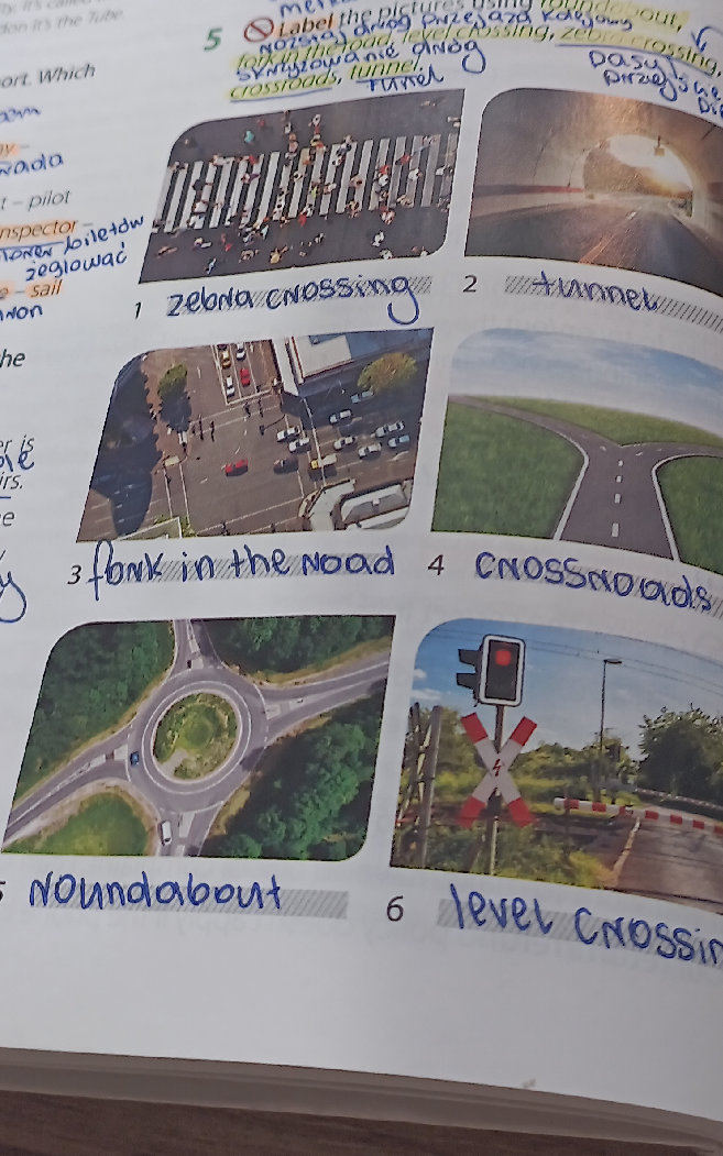 5 Label the pictures using round about, fork | StudyX