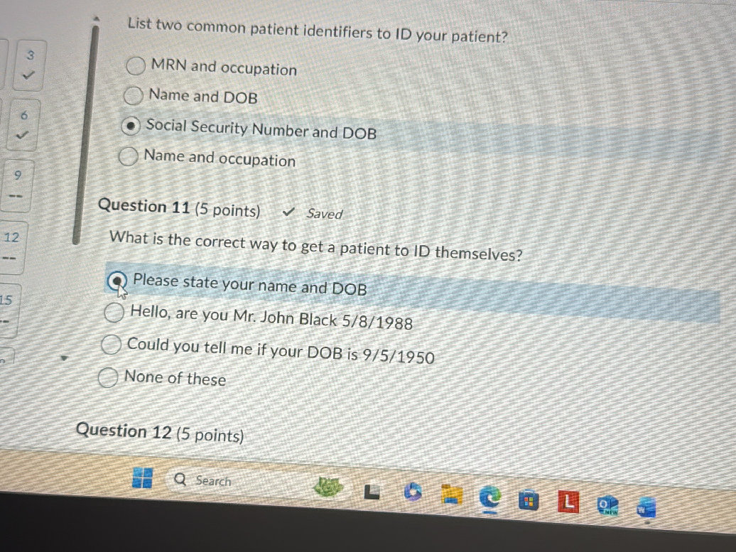 List two common patient identifiers to ID | StudyX