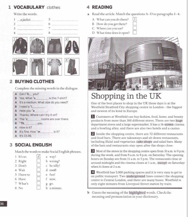 1 VOCABULARY clothes Write the words. 1 a | StudyX