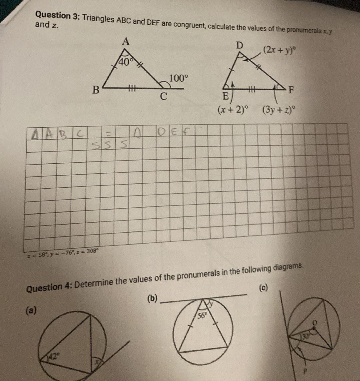 Question 3: Triangles ABC and DEF are | StudyX