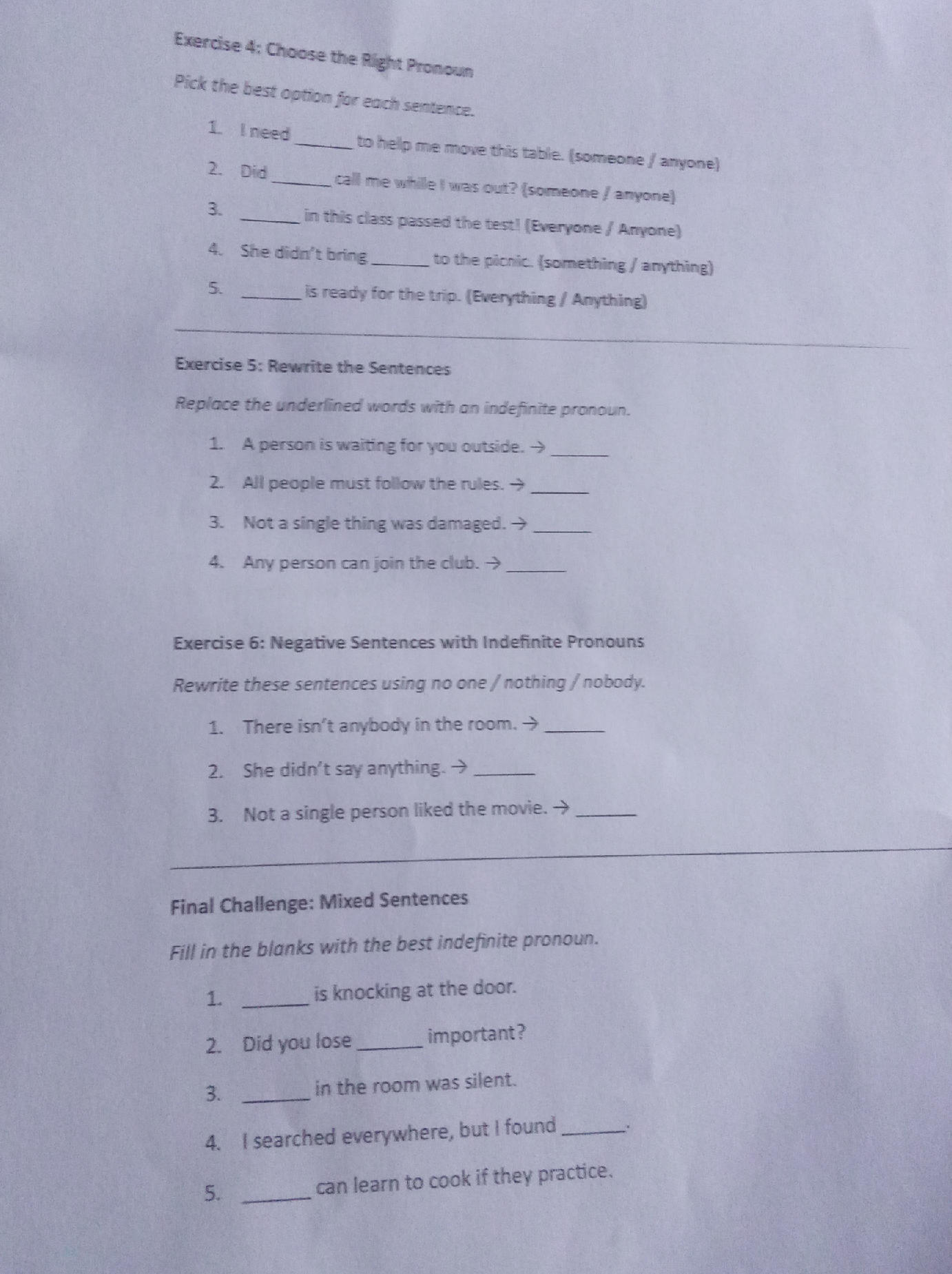 Exercise 4: Choose the Right Pronoun Pick | StudyX