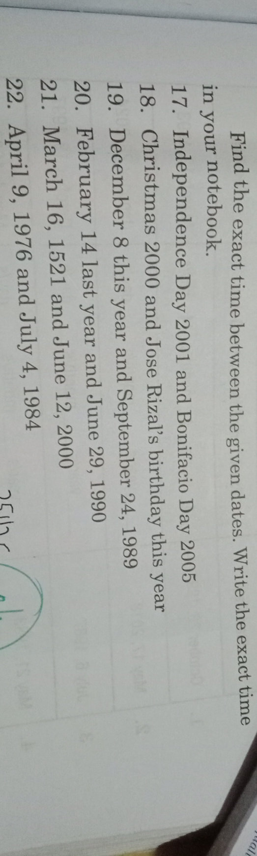 Find the exact time between the given dates. | StudyX
