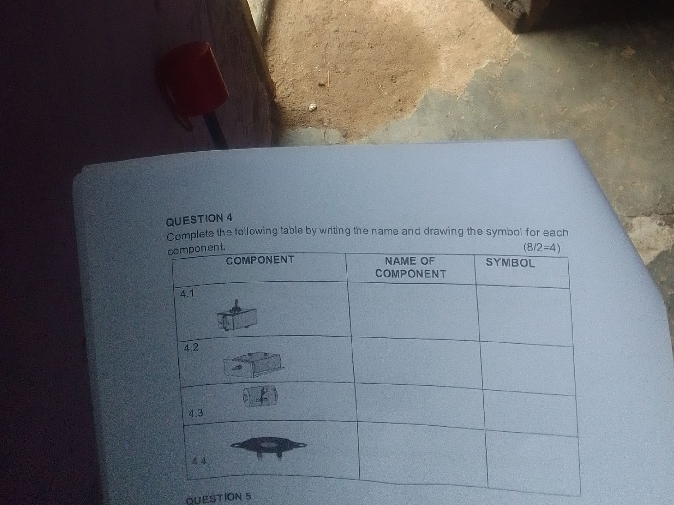 QUESTION 4 Complete the following table by | StudyX