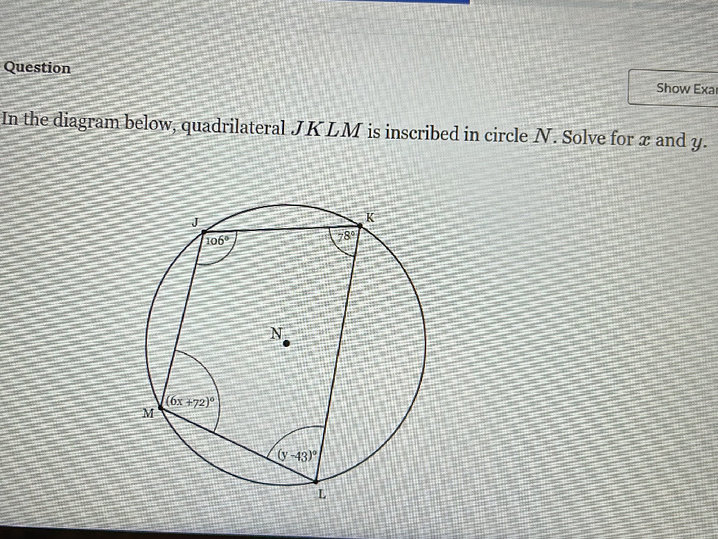 In the diagram below, quadrilateral $JKLM$ | StudyX