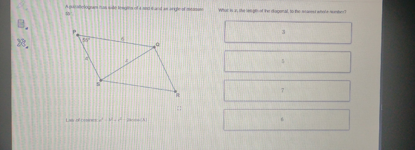 A parallelogram has side lengths of $4$ and | StudyX